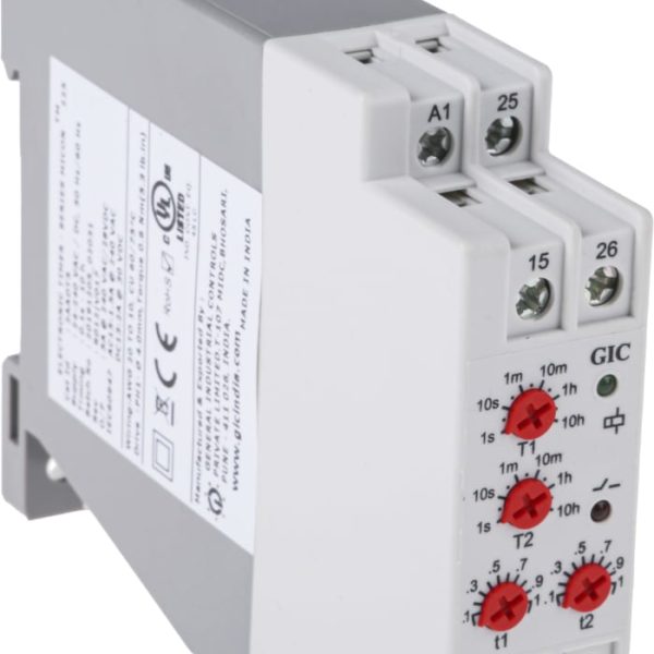 GIC 2AADT5 Multi Function Timer Relay, Screw, DPDT, 24 ? 240 V ac/dc ...